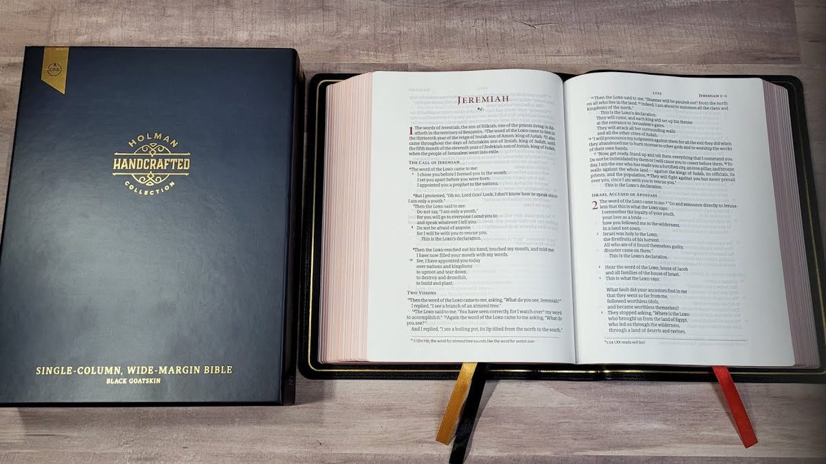 CSB Single-Column Wide Margin Bible (Handcrafted Collection)-Black Pre ...