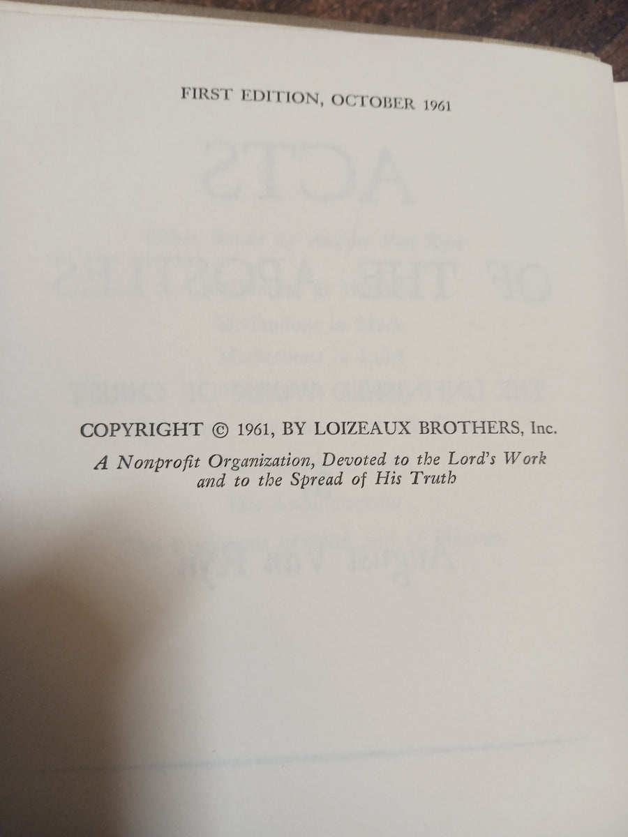 Van Ryn, August - Acts of the Apostles – Scripture Truth